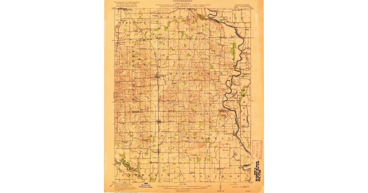 Old Maps of Russellville, IL for Hiking & Exploration | Pastmaps