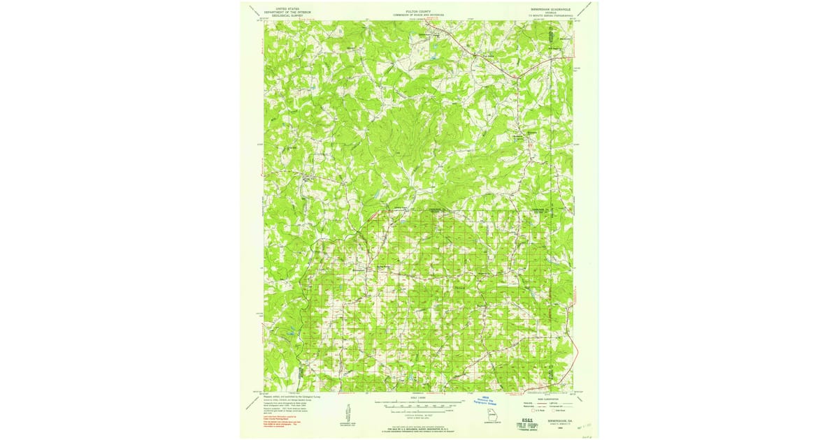 1956 Map of Birmingham, Cherokee County, GA — High-Res | Pastmaps