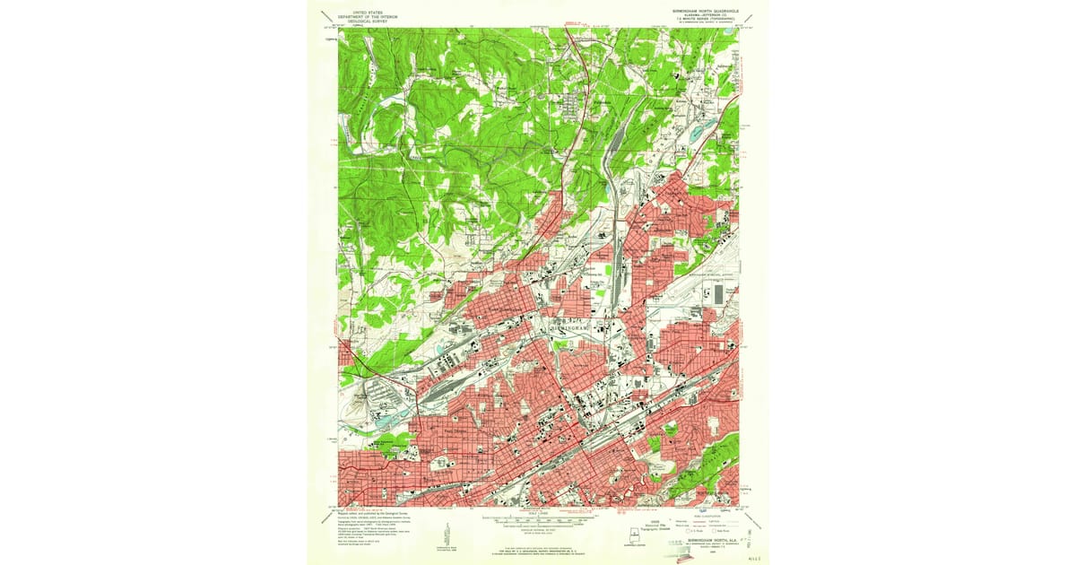 1959 Map of Birmingham North, Jefferson County, AL — High-Res | Pastmaps