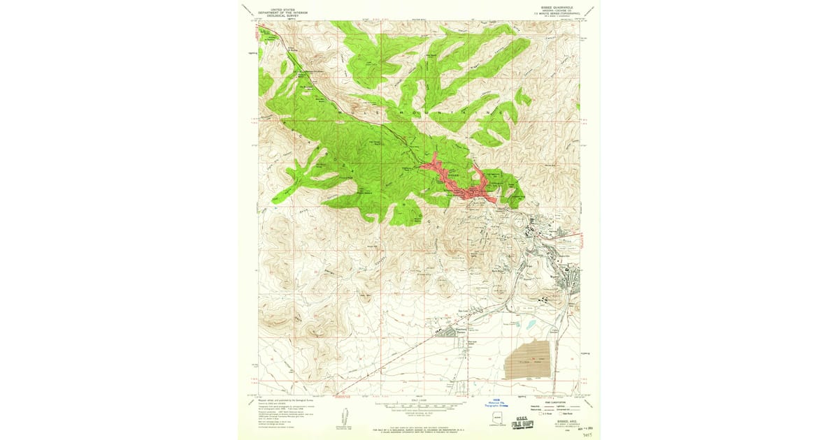 1958 Map of Bisbee, AZ — High-Res | Pastmaps