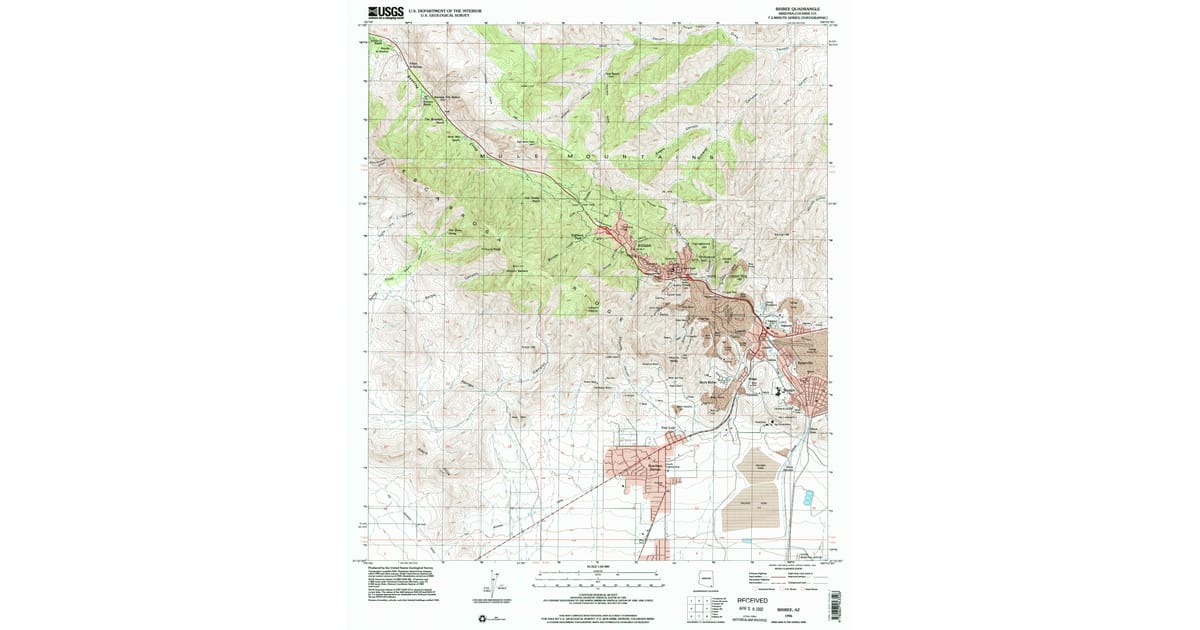1996 Map of Bisbee, AZ — High-Res | Pastmaps