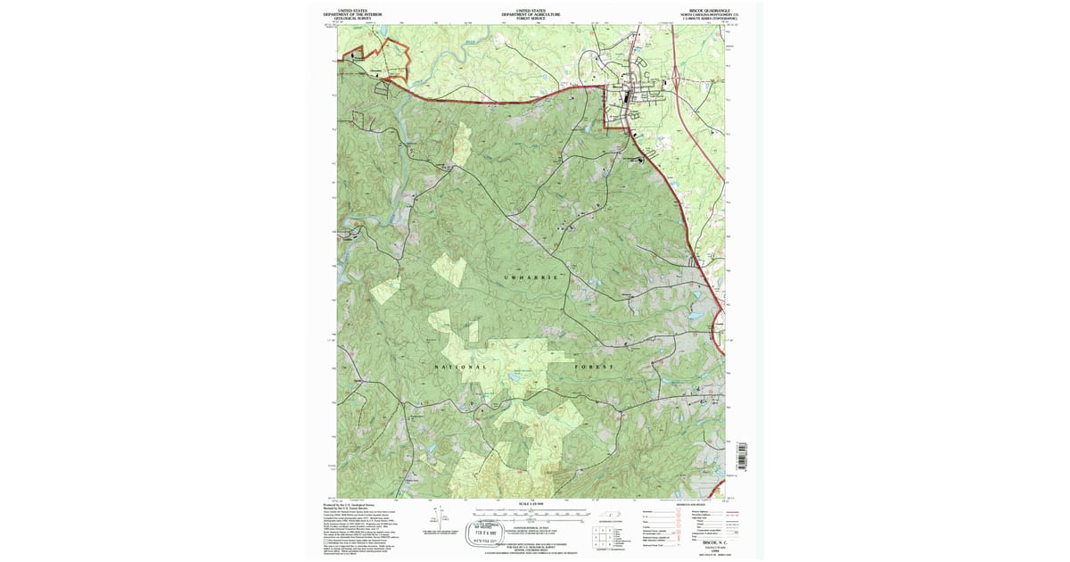 1990s Maps of Biscoe, NC | Pastmaps