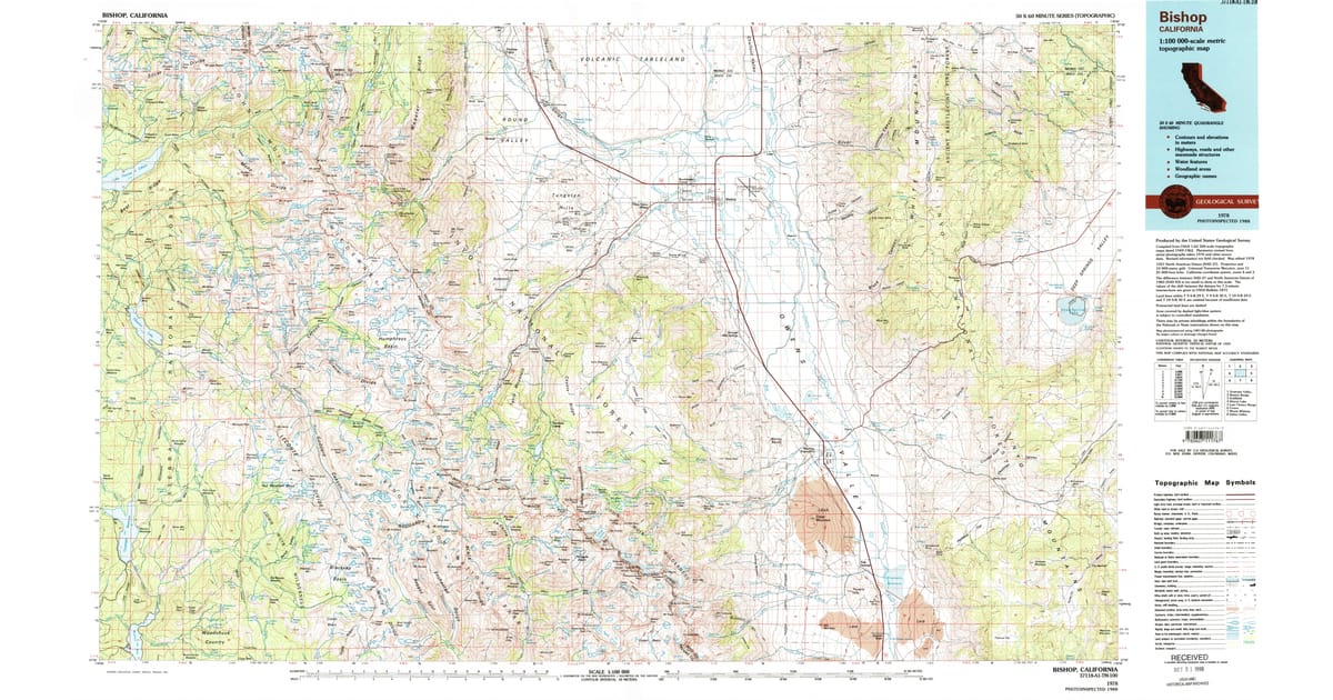 1970s Maps of West Bishop, CA | Pastmaps