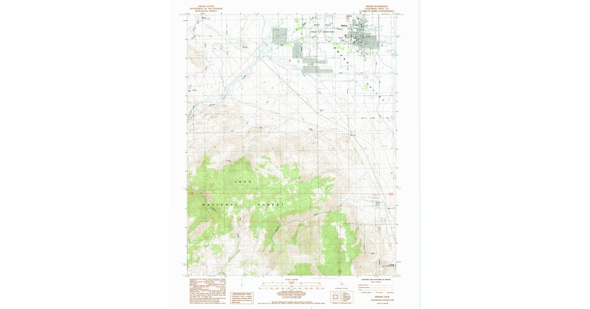 1984 Map of Bishop, CA — High-Res | Pastmaps