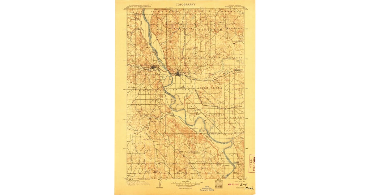 1907 Map of Bismarck, ND — High-Res | Pastmaps