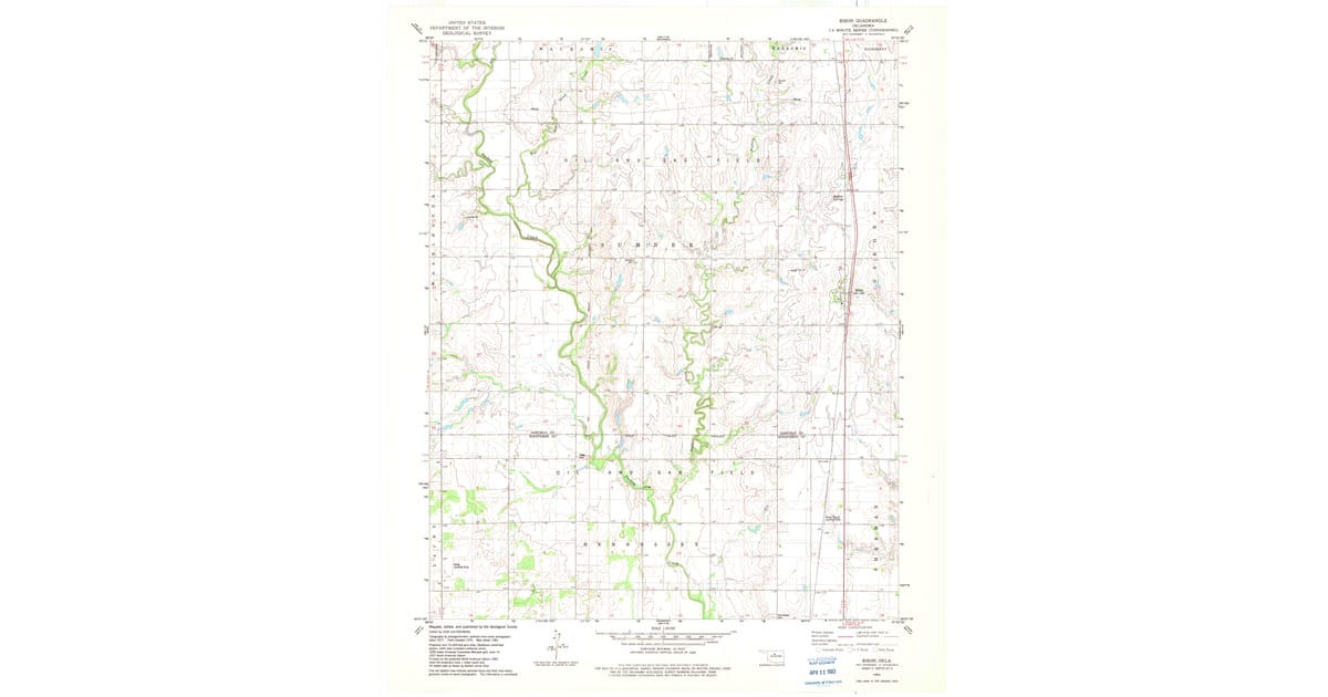 1982 Map of Bison, OK — High-Res | Pastmaps