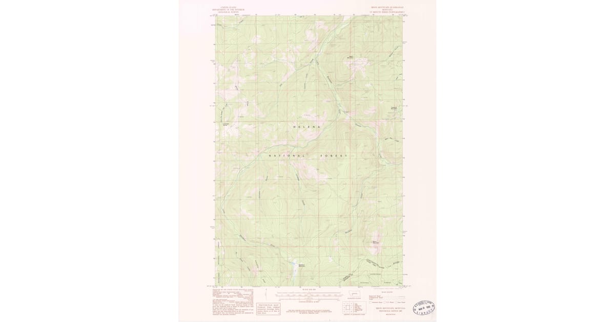 1985 Map of Bison Mountain, Powell County, MT — High-Res | Pastmaps