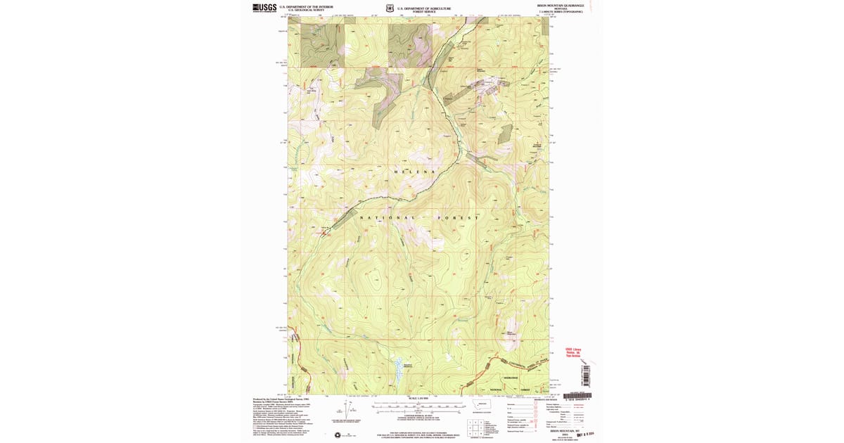 2001 Map of Bison Mountain, Powell County, MT — High-Res | Pastmaps