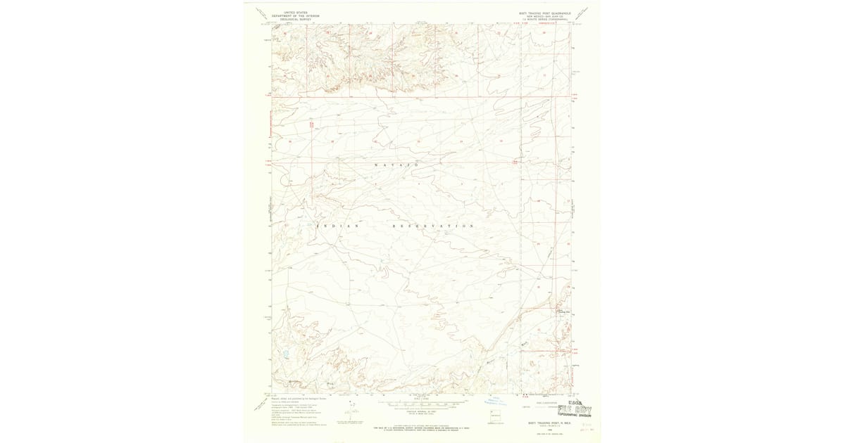1966 Map of Bisti Trading Post, San Juan County, NM — High-Res | Pastmaps