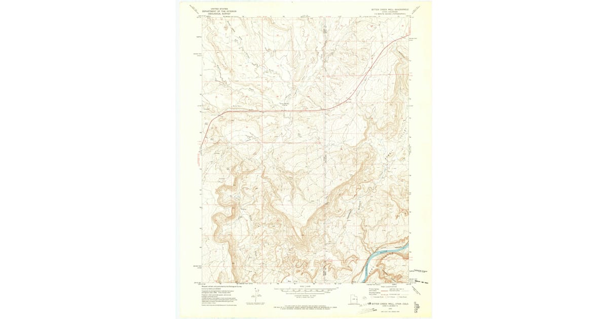 1970 Map of Bitter Creek Well, Grand County, UT — High-Res | Pastmaps