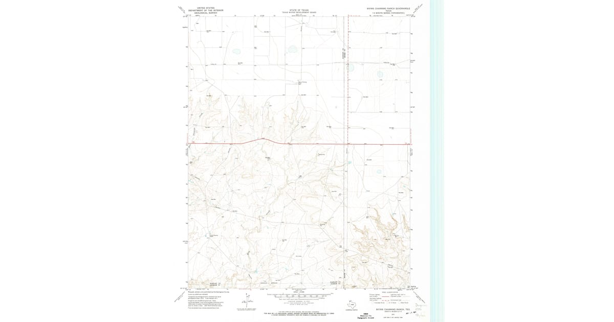 1971 Map of Bivins Channing Ranch, Hartley County, TX — High-Res | Pastmaps