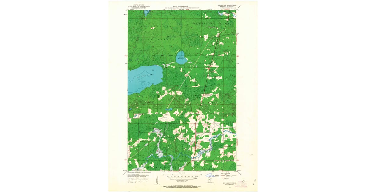 1950 Map of Biwabik NW, St. Louis County, MN — High-Res | Pastmaps