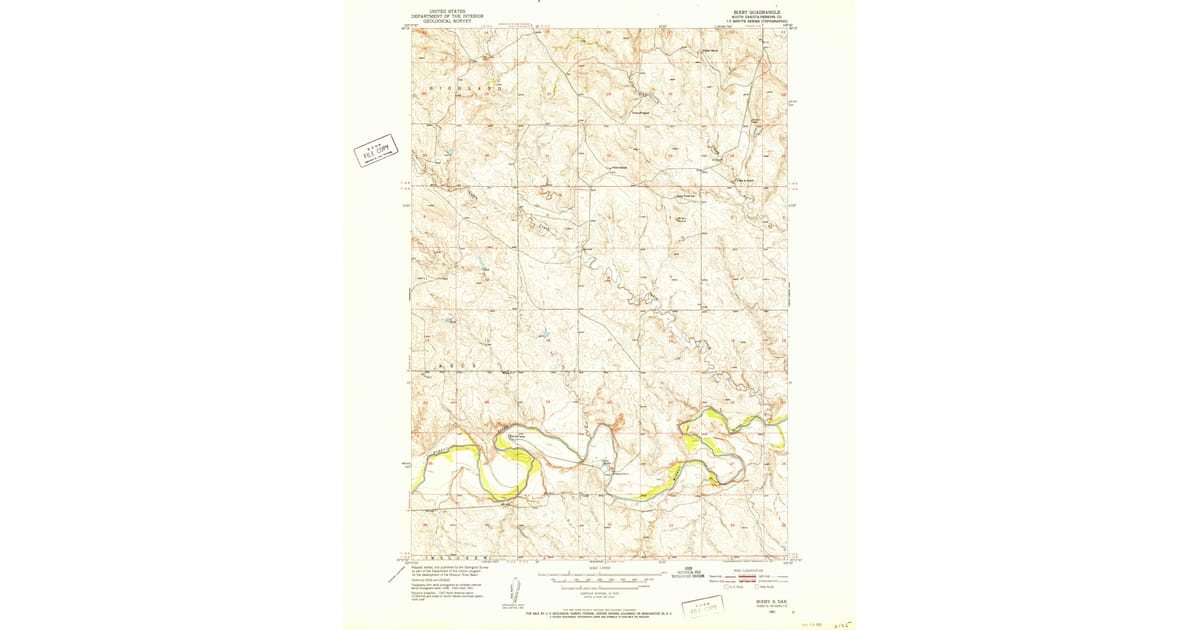 1951 Map of Bixby, Perkins County, SD — High-Res | Pastmaps