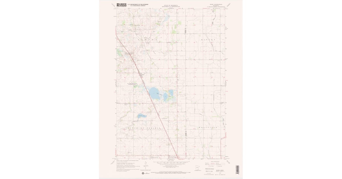 1967 Map of Bixby, Steele County, MN — High-Res | Pastmaps