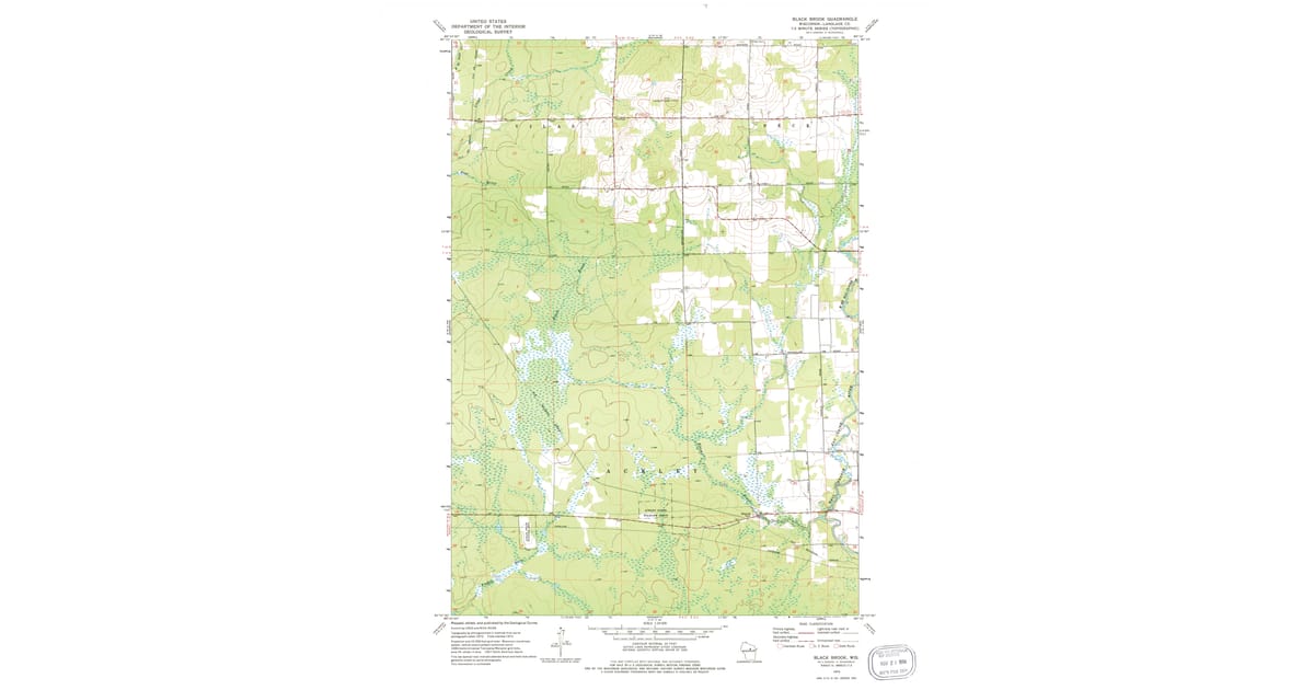 1973 Map of Black Brook, Langlade County, WI — High-Res | Pastmaps