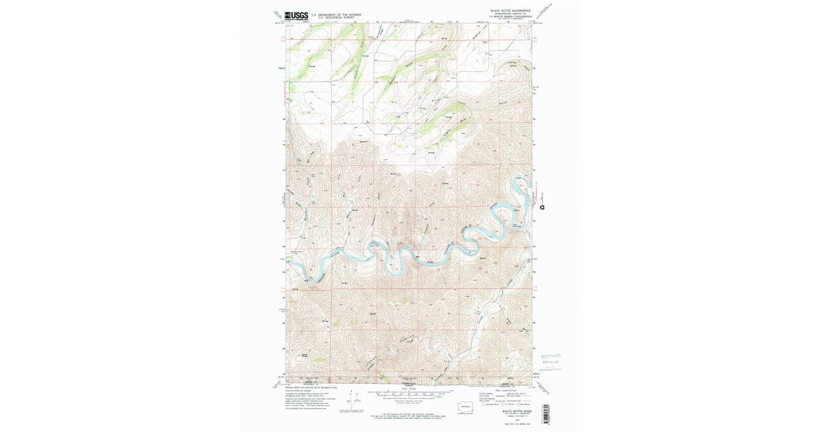 1971 Map of Black Butte, Asotin County, WA — High-Res | Pastmaps
