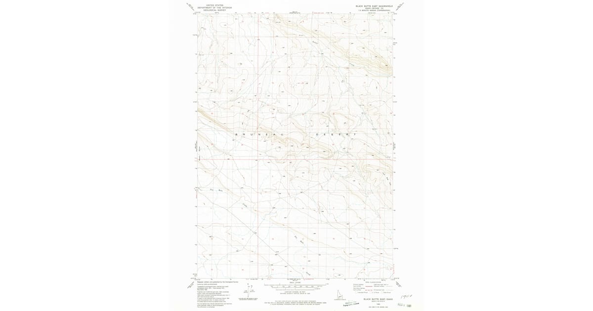 1980 Map of Black Butte East, Owyhee County, ID — High-Res | Pastmaps