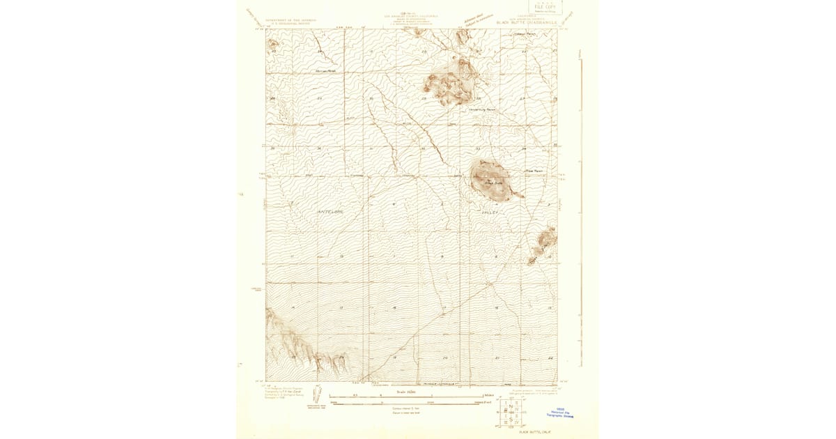 1930 Map of Black Butte, Los Angeles County, CA — High-Res | Pastmaps