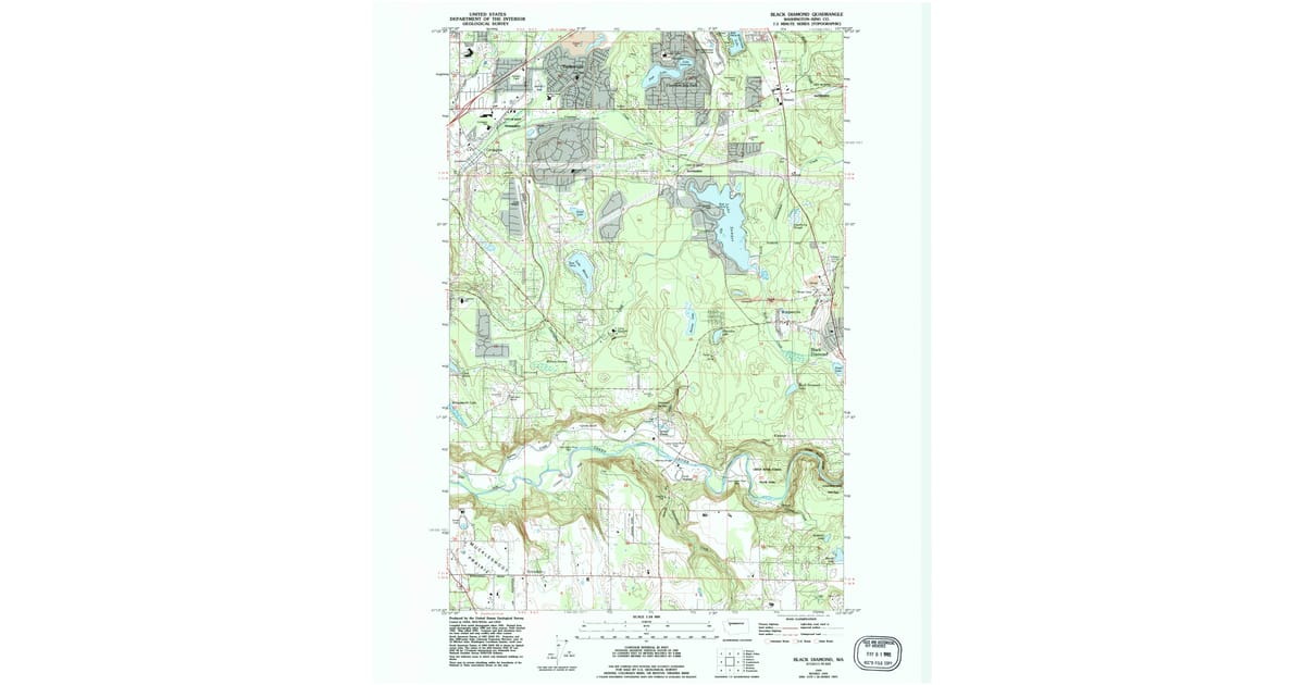 1949 Map of Black Diamond, WA — High-Res, 1995 Print | Pastmaps