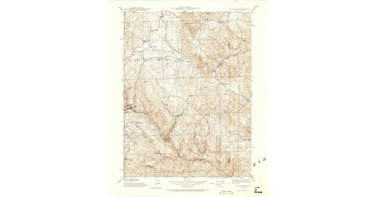 1942 Map of Black Hawk, CO — High-Res, 1966 Print #2 | Pastmaps