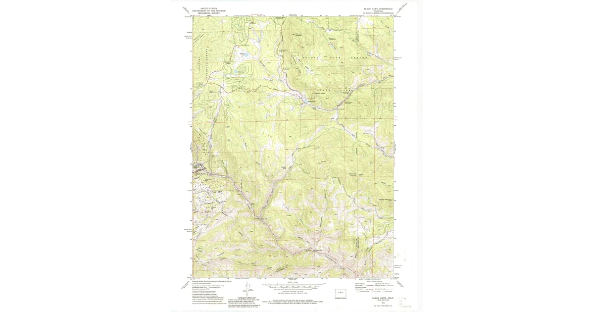 1972 Map of Black Hawk, CO — High-Res, 1987 Print | Pastmaps