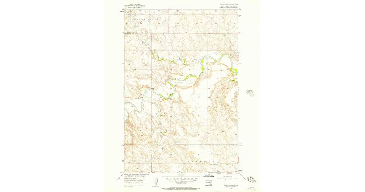 1956 Map of Black Horse, Corson County, SD — High-Res | Pastmaps