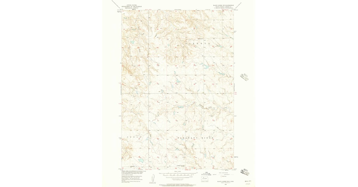 1956 Map of Black Horse SW, Corson County, SD — High-Res | Pastmaps
