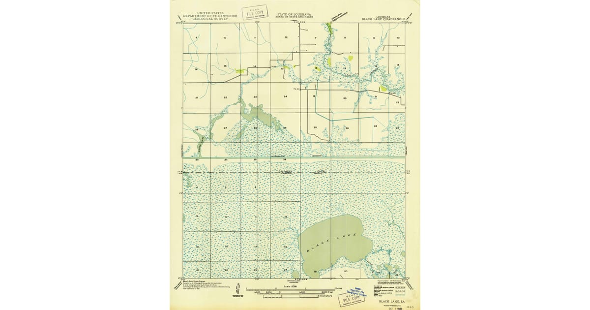 1949 Map of Black Lake, Calcasieu Parish, LA — High-Res | Pastmaps