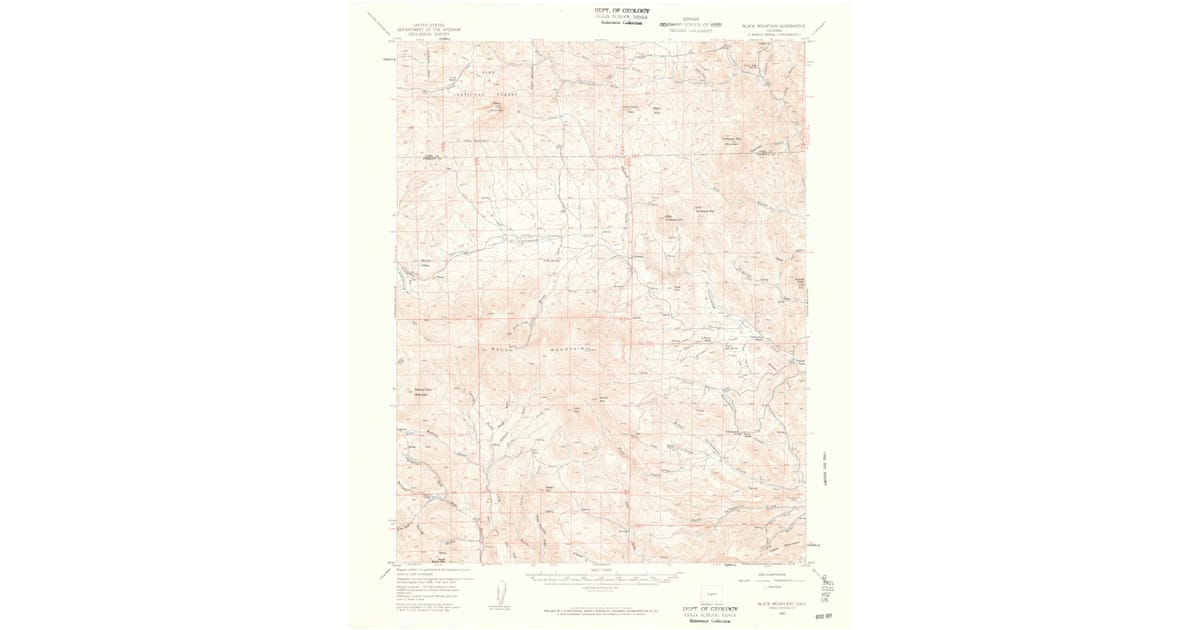 1959 Map of Black Mountain, Fremont County, CO — High-Res | Pastmaps
