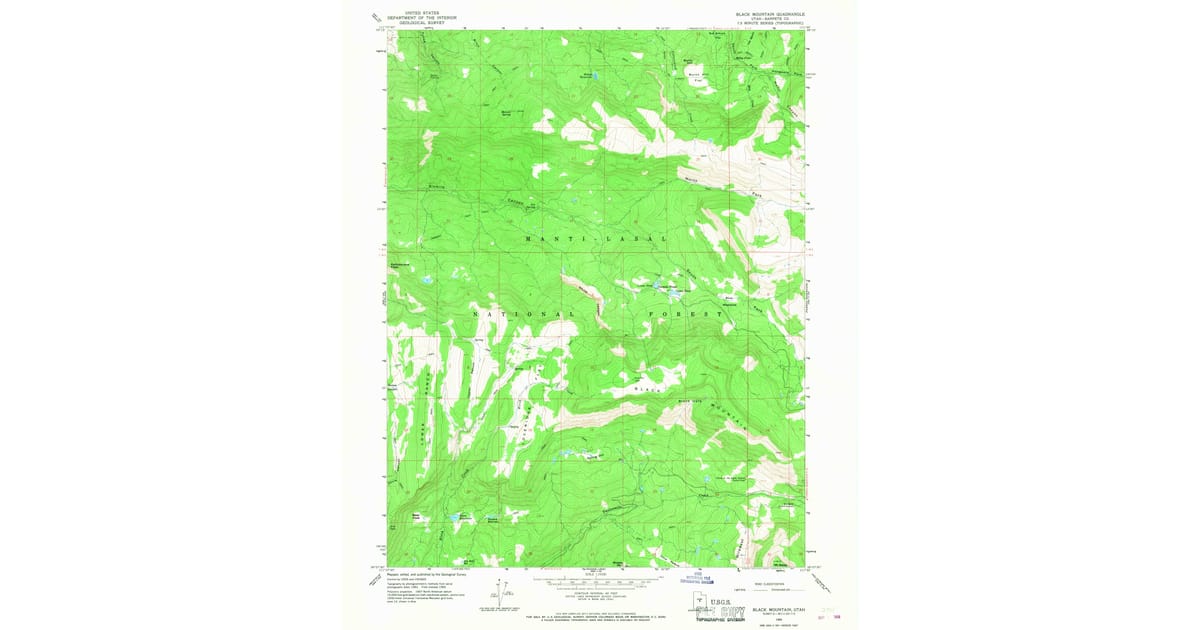 1965 Map of Black Mountain, Sanpete County, UT — High-Res | Pastmaps