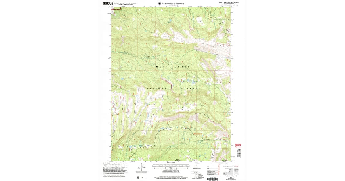 2001 Map of Black Mountain, Sanpete County, UT — High-Res | Pastmaps