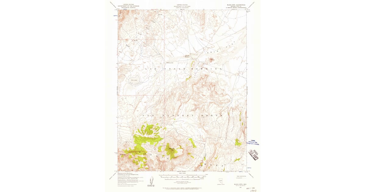 1952 Map of Black Mtn, Nye County, NV — High-Res | Pastmaps
