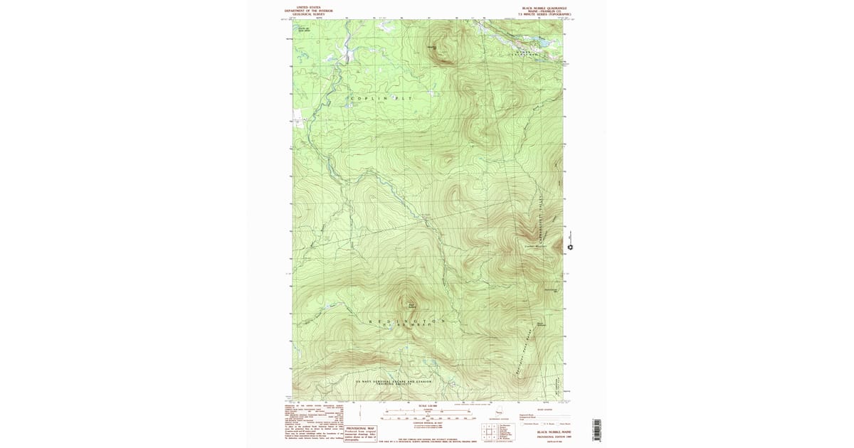 1989 Map of Black Nubble, Franklin County, ME — High-Res | Pastmaps