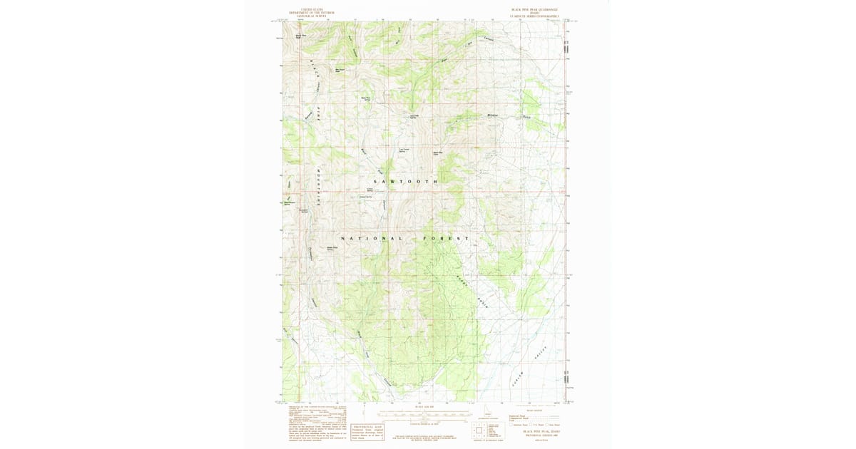 1985 Map of Black Pine Peak, Cassia County, ID — High-Res | Pastmaps