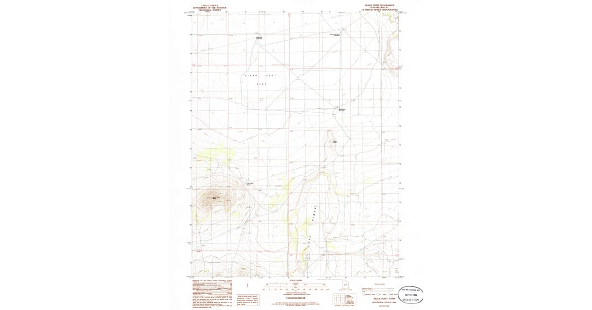 1986 Map of Black Point, Millard County, UT — High-Res | Pastmaps