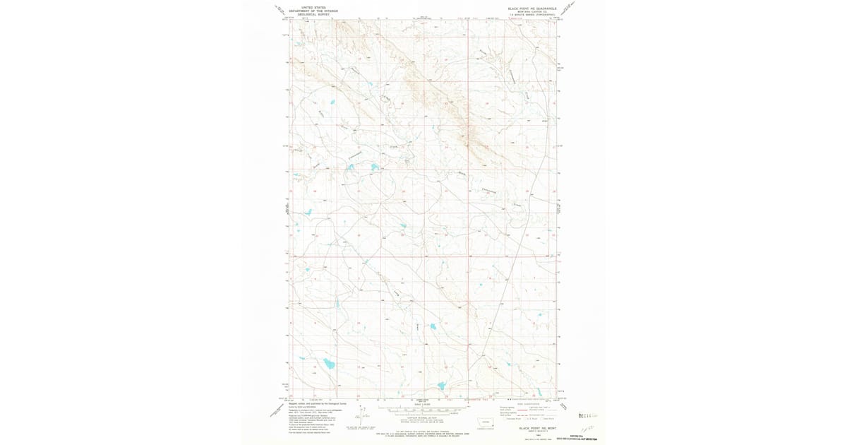 1982 Map of Black Point NE, Carter County, MT — High-Res | Pastmaps