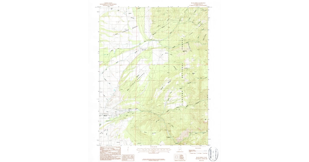1987 Map of Black Ridge, Beaver County, UT — High-Res | Pastmaps