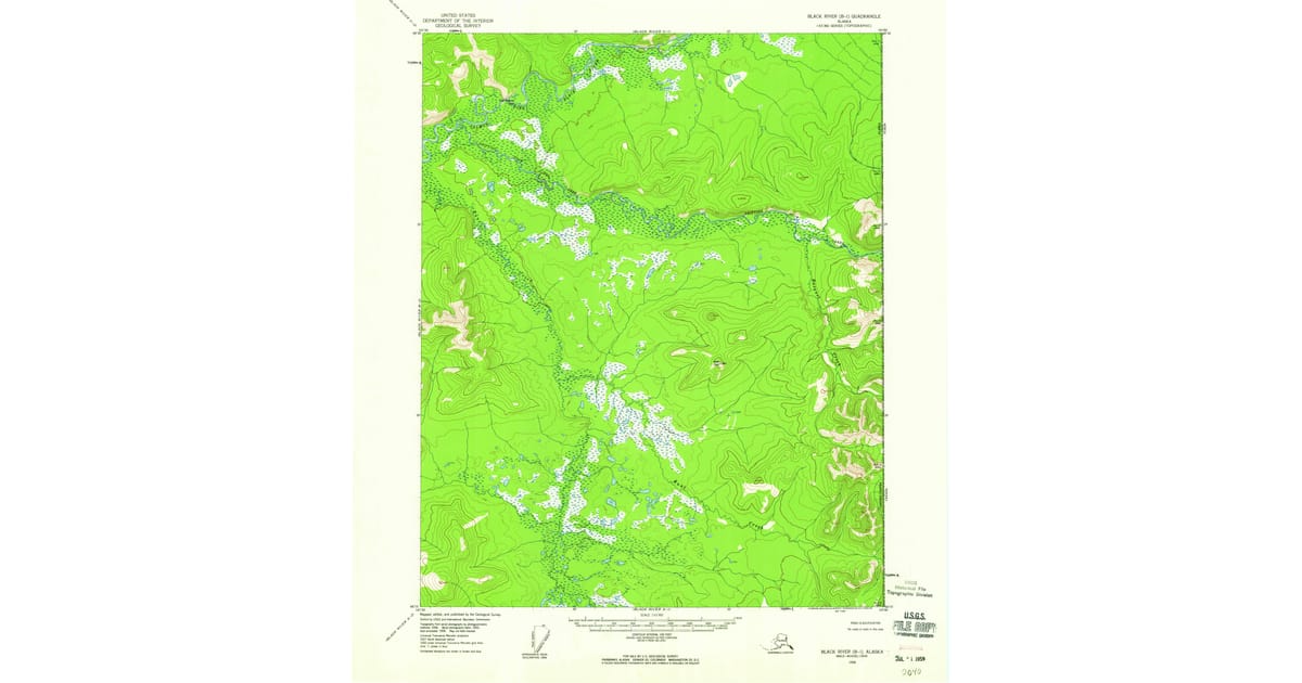1956 Map of Black River B-1, Yukon-Koyukuk Borough, AK — High-Res ...