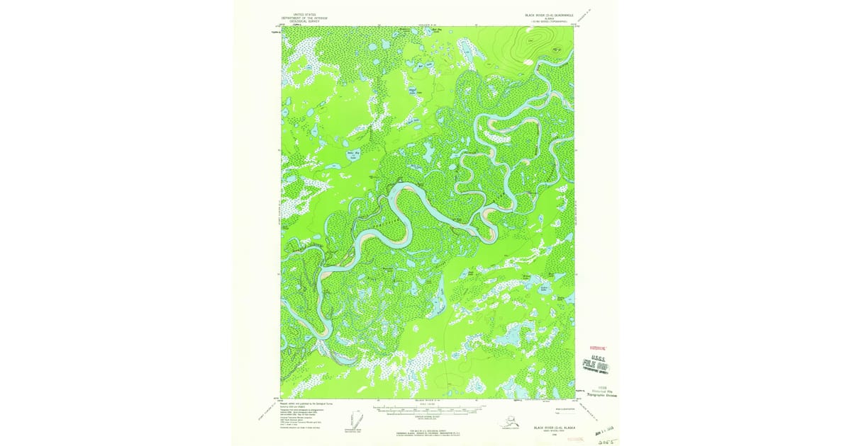 1956 Map of Black River D-6, Yukon-Koyukuk Borough, AK — High-Res ...