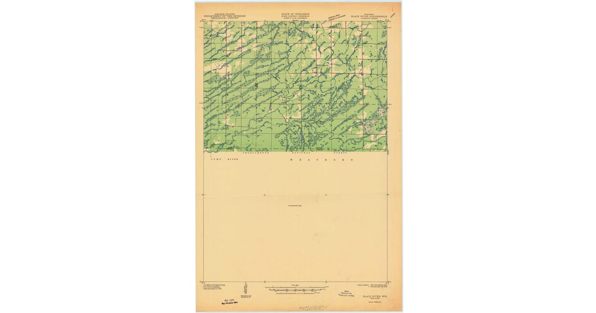 1945 Map of Black River, Taylor County, WI — High-Res | Pastmaps
