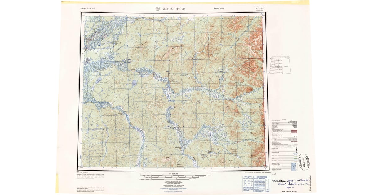 1964 Map of Black River, Yukon-Koyukuk Borough, AK — High-Res | Pastmaps