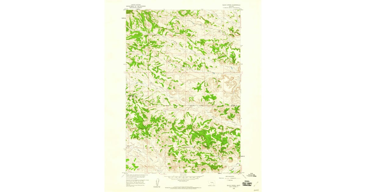 1958 Map of Black Spring, Rosebud County, MT — High-Res | Pastmaps