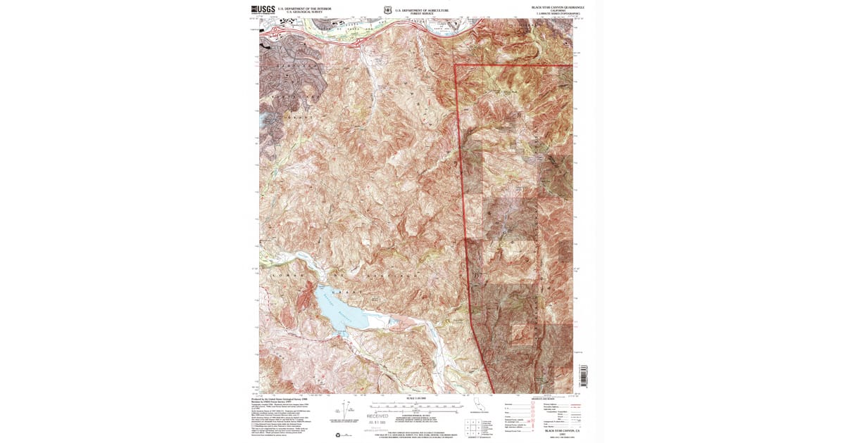 1997 Map of Black Star Canyon, Orange County, CA — High-Res | Pastmaps