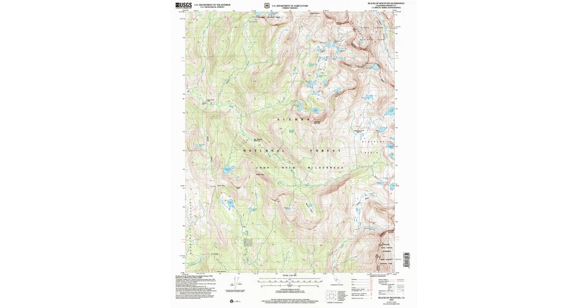2004 Map of Blackcap Mountain, Fresno County, CA — High-Res | Pastmaps