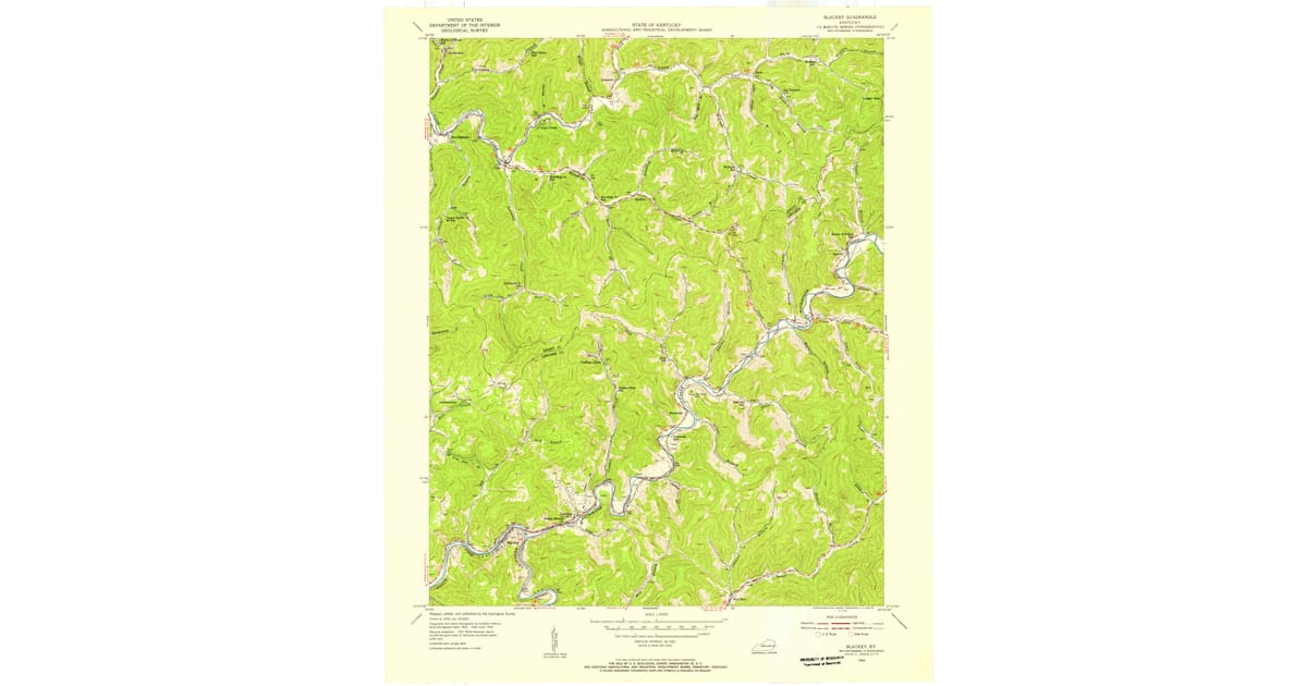 1954 Map of Blackey, KY — High-Res | Pastmaps