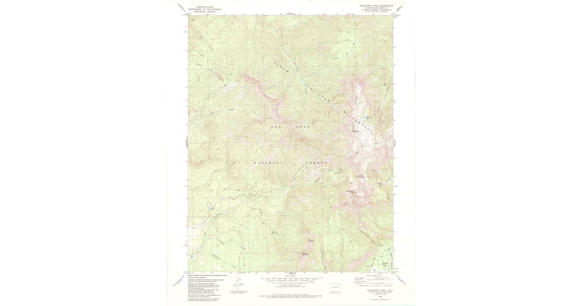 1984 Map of Blackhead Peak, Archuleta County, CO — High-Res | Pastmaps