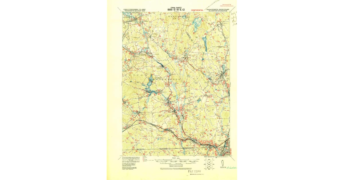 1919 Map of Blackstone, Worcester County, MA — High-Res | Pastmaps