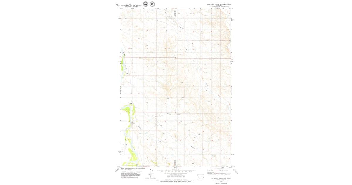 1979 Map of Blacktail Creek NW, Carter County, MT — High-Res | Pastmaps
