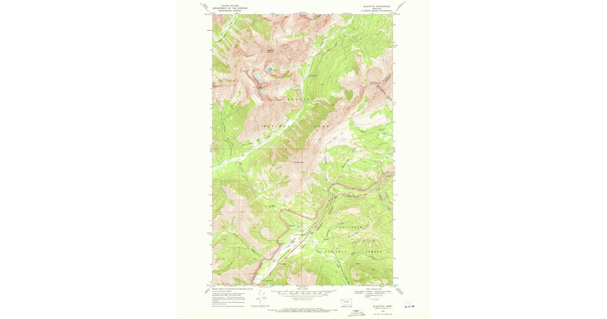 1968 Map of Blacktail, Flathead County, MT — High-Res | Pastmaps