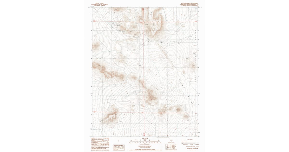 1988 Map of Blackwater Well, San Bernardino County, CA — High-Res ...